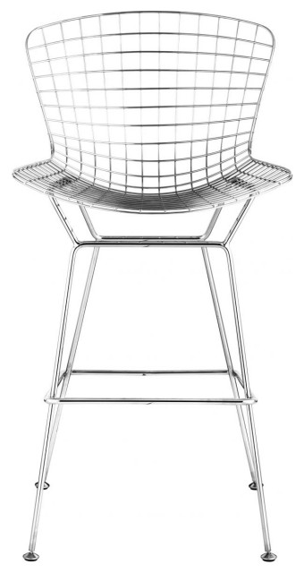 Wire Bar Chair, Set of 2 Chrome - Contemporary - Bar Stools And Counter ...