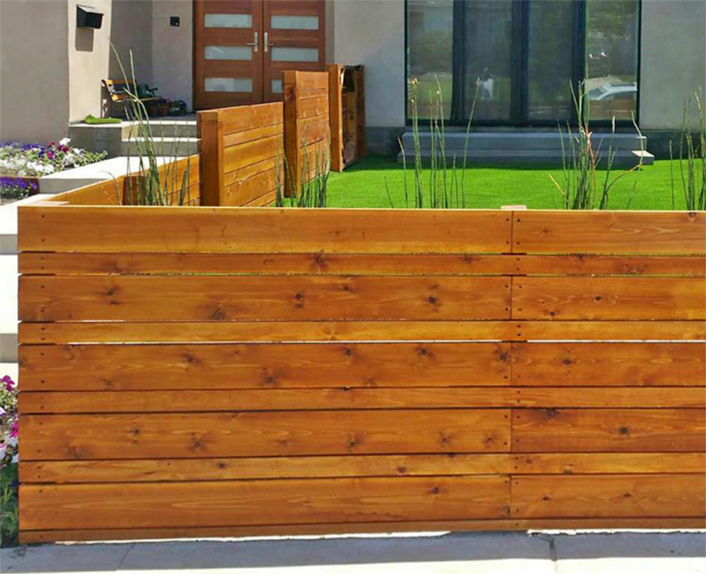 Custom Cedar Fence--Front Yard - Los Angeles - by Flores Artscape, Inc ...