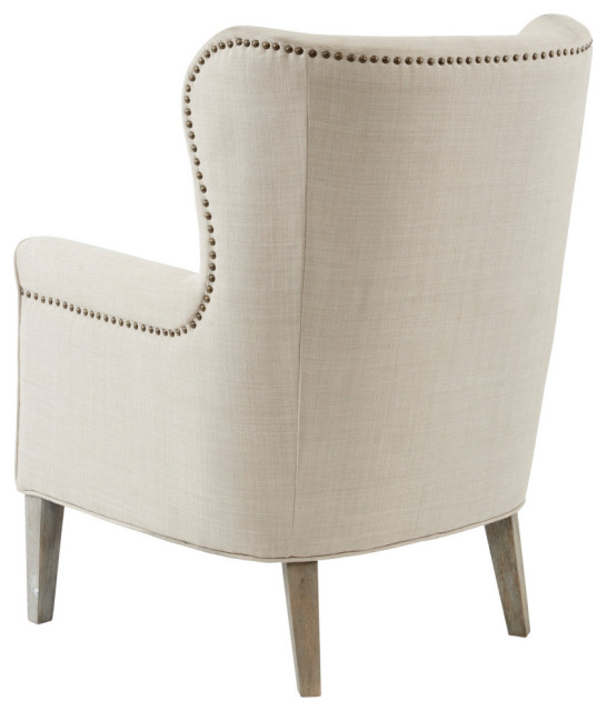 Madison Park Colette Electic Orange Floral Round Wingback Accent Chair ...