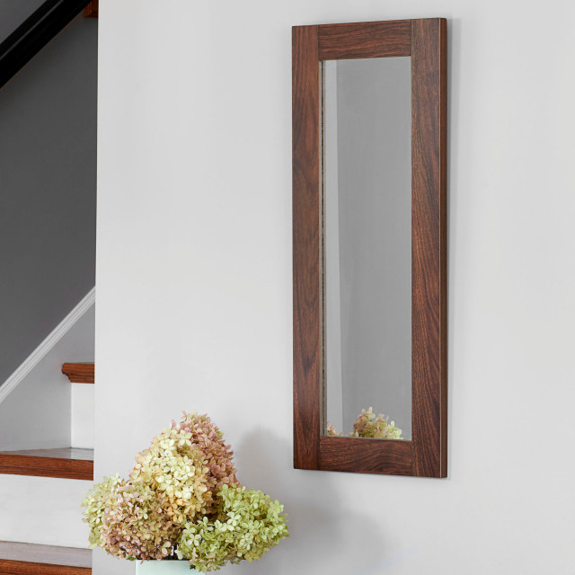 Walnut Rectangle Mirror Wall Decor - Transitional - Wall Mirrors - by ...