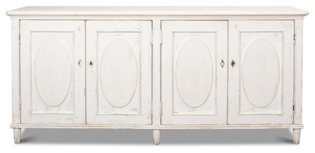 Whitewash Ribbon Sideboard For Living Room - Farmhouse - Buffets And ...