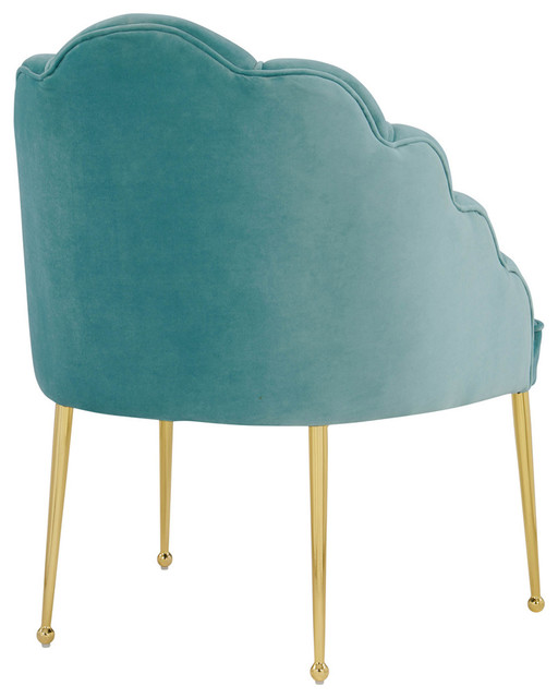 Art Deco Hollywood Regency Glam Turquoise Accent Chair - Midcentury ...