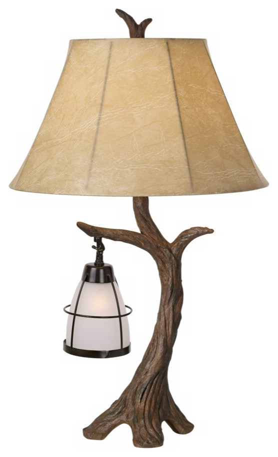 Pacific Coast Lighting Mountain Wind Table Lamp, Oak Finish With ...
