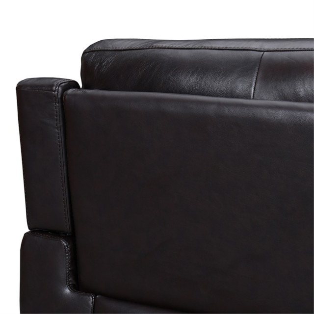 Armen Living Lizette 78" Leather Power Recliner Sofa with USB in Brown ...