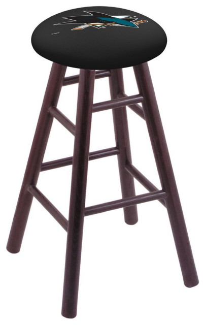 Holland RC San Jose Sharks 24" Swivel Oak Counter Stool - Dark Cherry ...