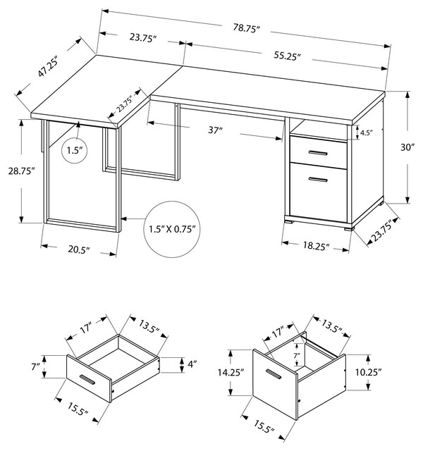 Left or Right Facing Computer Desk - Contemporary - Desks And Hutches ...