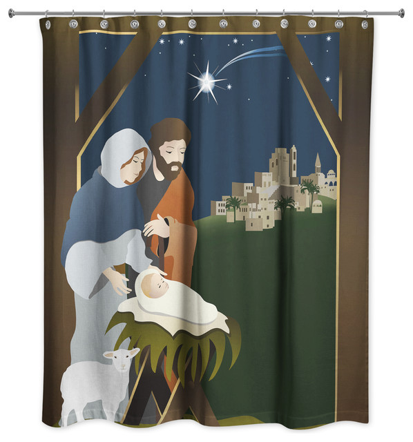 Traditional Nativity 71x74 Shower Curtain - Traditional - Shower ...