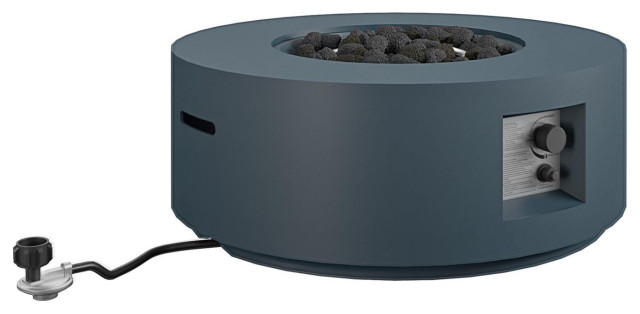 Modern Fire Pit, Round Design With Integrated Spark Ignition Button ...