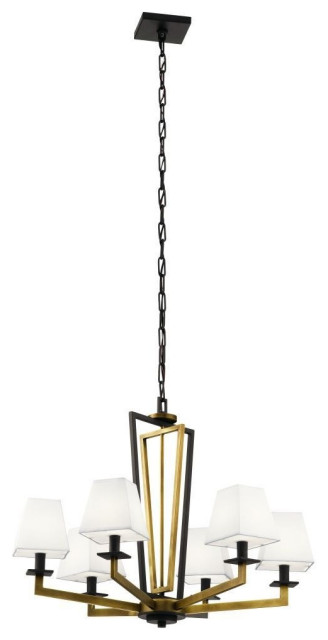 6 Light Medium Chandelier In Soft Contemporary Style-22 Inches Tall and ...