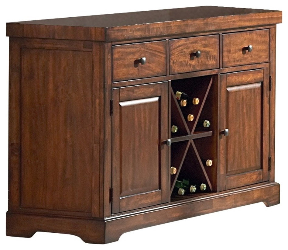 Zappa Brown Wood Removable Wine Rack Server Brown Cherry Finish ...