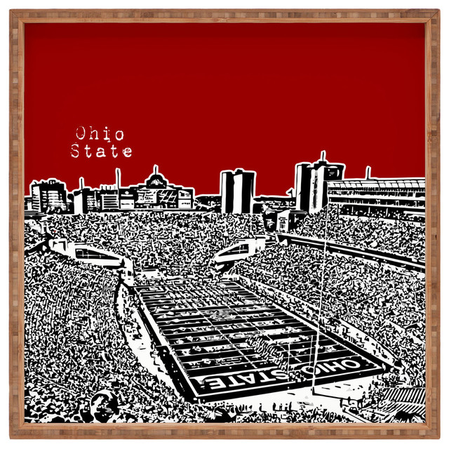Deny Designs Bird Ave Ohio State Buckeyes Red Square Tray, Medium ...