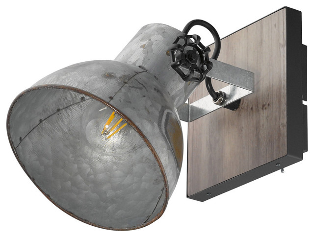 Barnstaple 1 Light Wall Sconce, Distressed Zinc and Black - Farmhouse ...