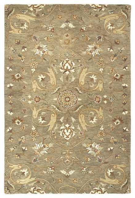 Kaleen Helena Light BrownHand-Tufted Rug, 2'6"x8' - Traditional - Area ...