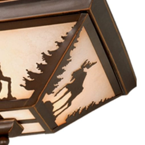 Yellowstone 14-in Moose Flush Mount Ceiling Light Burnished Bronze ...