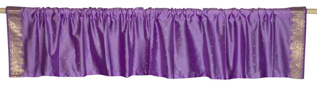 Lavender - Rod Pocket Top It Off handmade Sari Valance - Pair, 60 X 15 ...