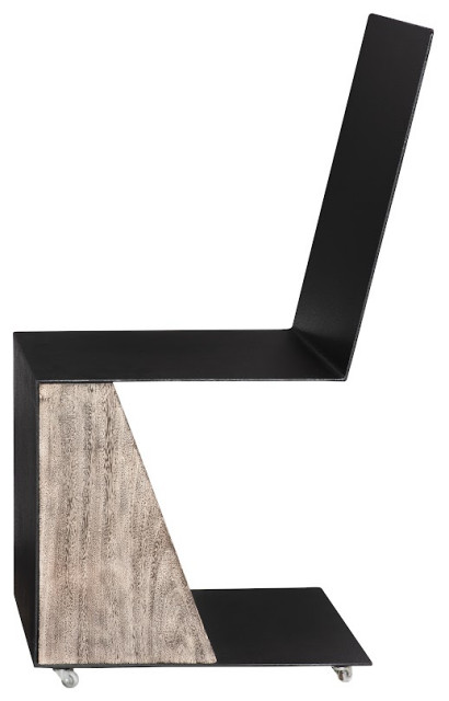 Block Chair With Casters, Gray Stone, 18x16x37"h - Industrial ...