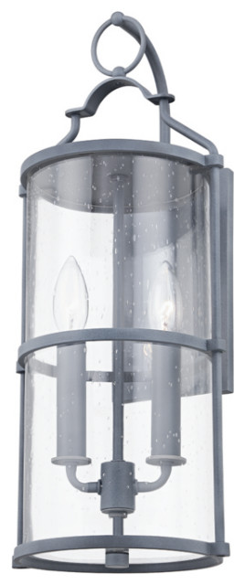 Burbank Two Light Exterior Wall Sconce, Weathered Zinc - Transitional ...