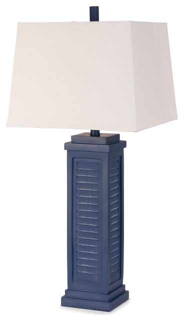Shutter 32" Navy Blue Shutter Lamp / USB, Set of 2 - Beach Style - Lamp ...