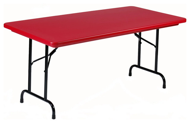 Modern Folding Table, Metal Legs With Waterproof & Scratch Resistant ...