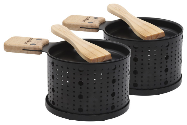 Cookut Lumi Black Metal 2 Ounce Candle Heated Raclette, Set of 2 ...
