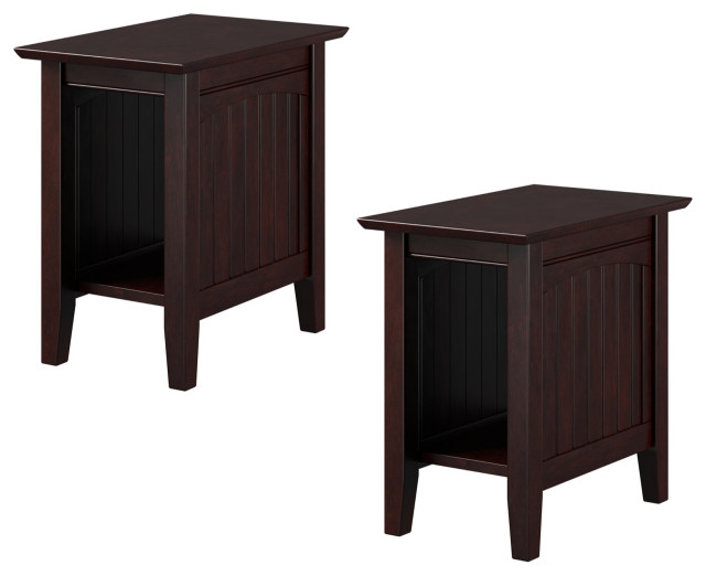 Afi Nantucket Solid Hardwood Side Table Set of 2 Black Espresso ...