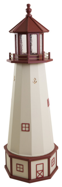 Outdoor Deluxe Wood and Poly Lumber Lighthouse Lawn Ornament, 55 Inch ...