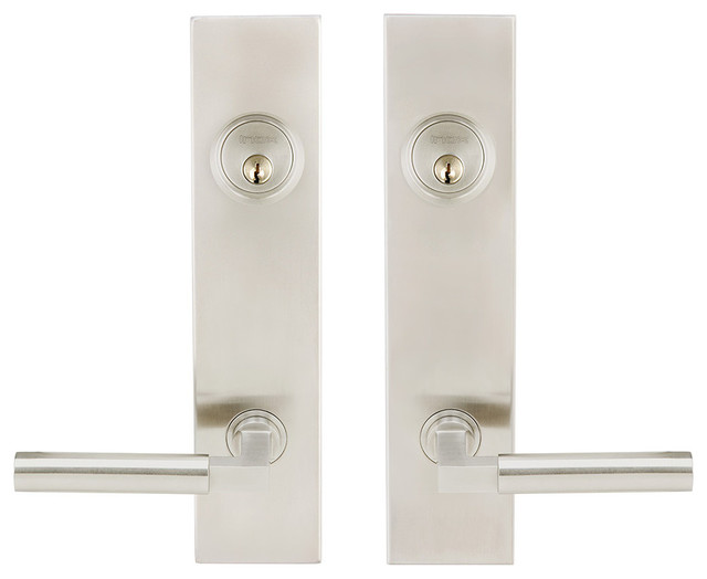Aurora Lever, Tubular Entry, Double Cylinder, Satin Stainless Steel ...