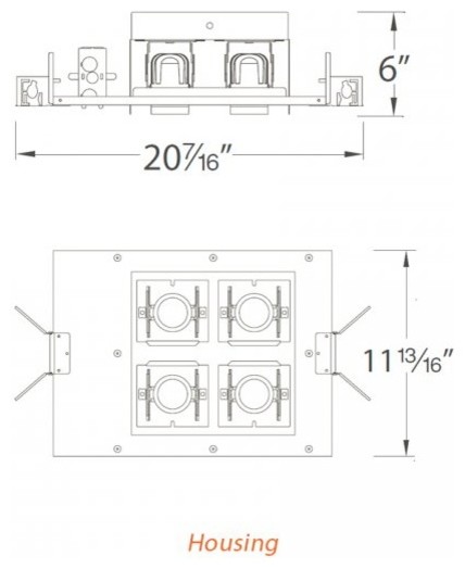 LED Precision 2X2-Light Non-IC Housing, 3500K Spot, Universal Input and ...