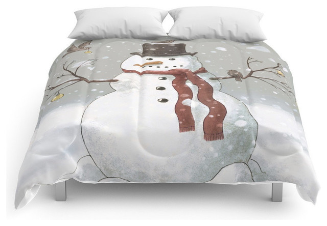 Society6 Christmas Snowman Comforter - Contemporary - Comforters And ...