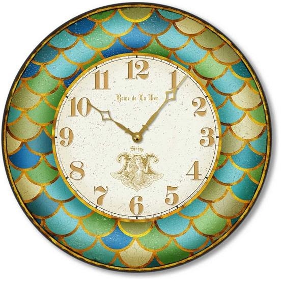 Vintage-Style Mermaid Teal and Green Wall Clock - Contemporary - Wall ...