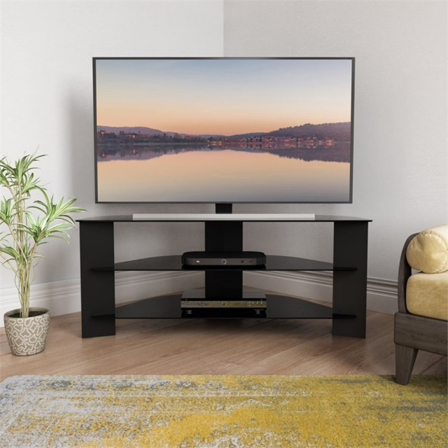 AVF Transitional Wood and Glass Vico TV Stand for TVs up to 55" in ...