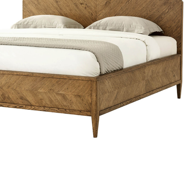 Modern Rustic Oak Queen Bed - Transitional - Platform Beds - by English ...