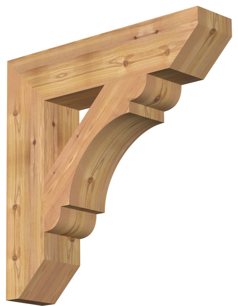 Balboa Traditional Bracket, 16"Dx28"H, 4"W Western Red Cedar/Rough Sawn ...