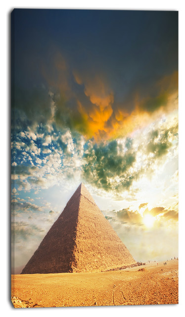 Egyptian Pyramid under Cloudy Skies, Modern Landscape Canvas Art, 16 ...