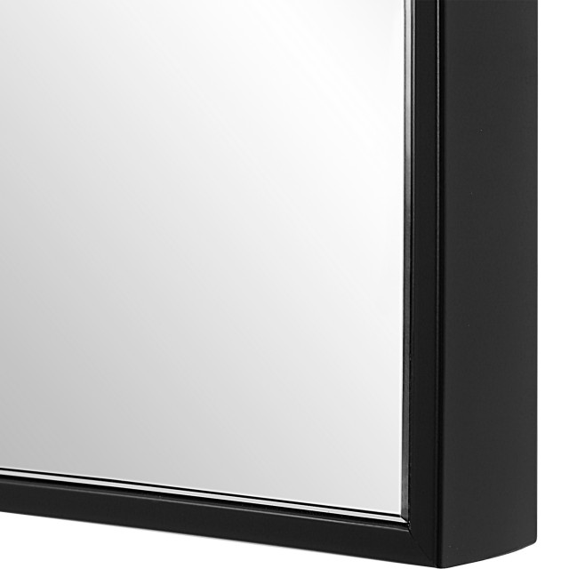 40" Industrial Black Rectangle Mirror - Transitional - Bathroom Mirrors - by Uttermost | Houzz