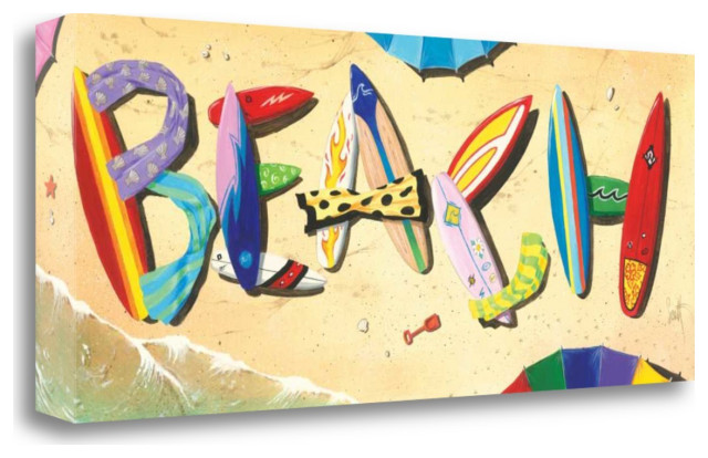 32" Colorful Beach Boards Giclee Print on Gallery Wrap Canvas Wall Art ...