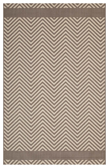 Optica Chevron With End Borders 5x8 Indoor/Outdoor Area Rug - Stylish ...