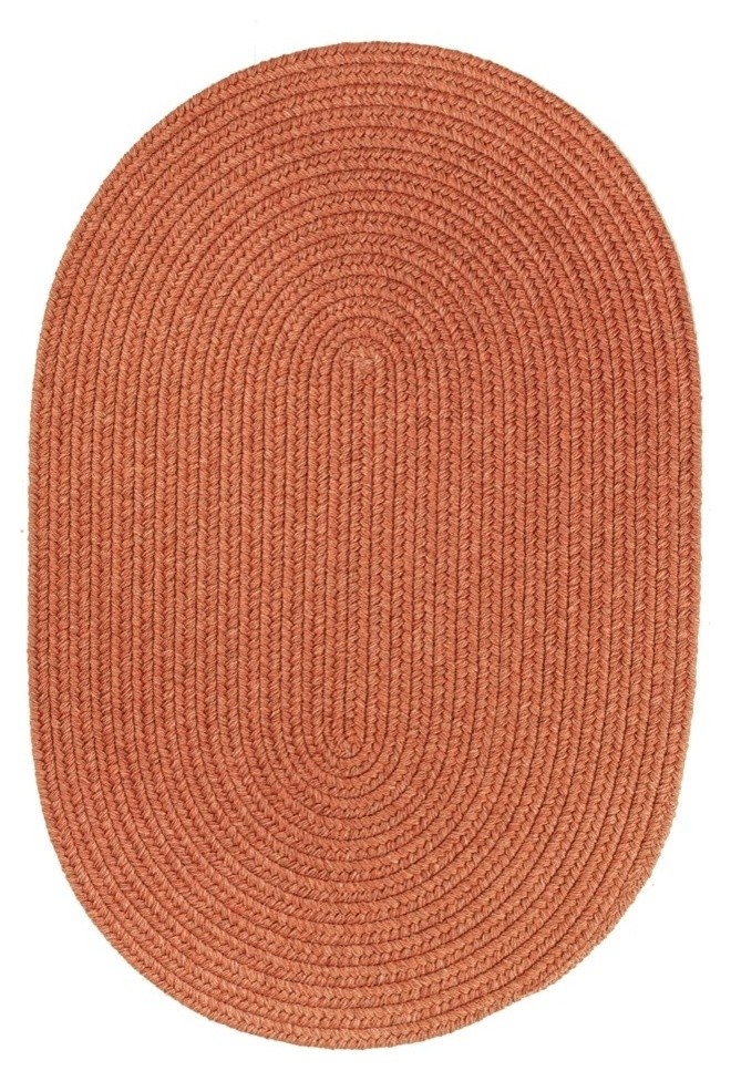 Terra Cotta Rug, Solid Carpet Braided - Area Rugs - by BisonOffice