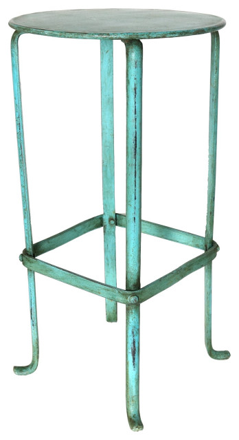 Light Blue Iron Plant Stand - Farmhouse - Plant Stands And Telephone ...