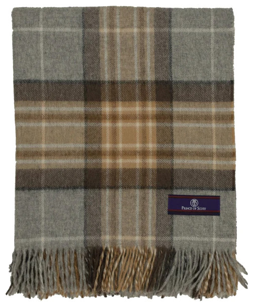 Prince of Scots Highland Tweed Merino Wool Throw, McKellar - Rustic ...