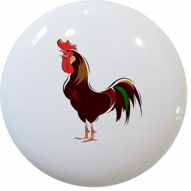 Rooster Ceramic Cabinet Drawer Knob - Farmhouse - Cabinet And Drawer Knobs - by Carolina ...