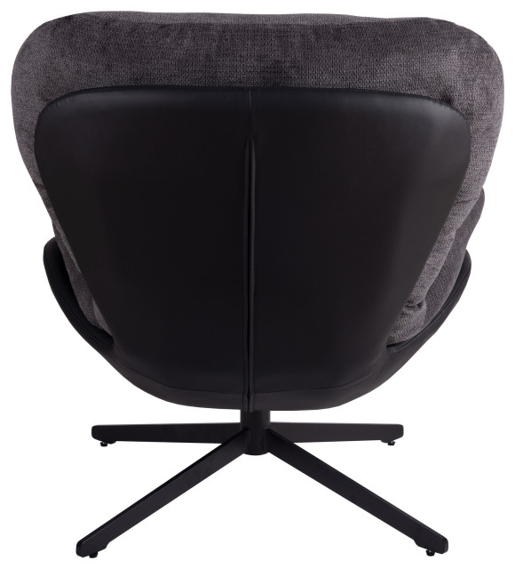 GDF Studio Modern 360 Swivel Accent Chair With Black Metal Base Frame ...