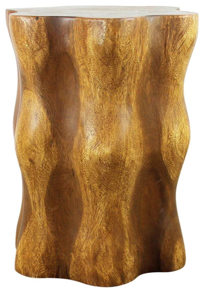 Wood Stump End Table Knobby Root 16, D x 20, H Oak Oil - Rustic - Side ...