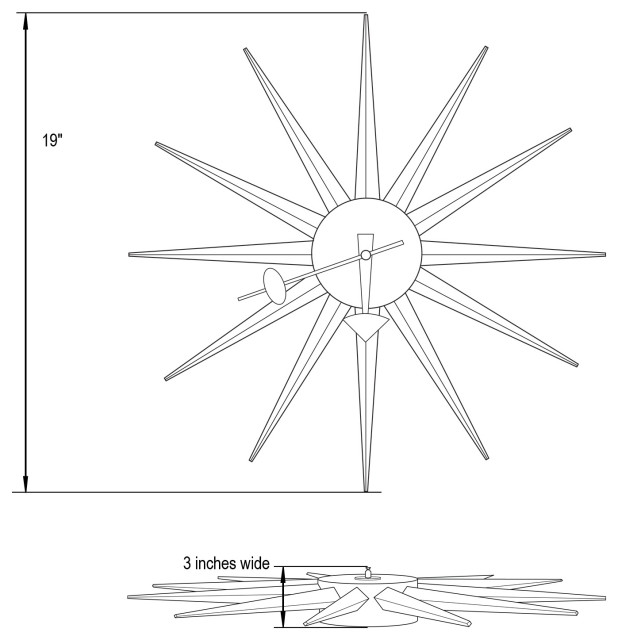 LeisureMod Maxi Modern Star Shaped Silent Non-Ticking Wall Clock ...