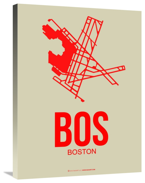 "BOS Boston Poster 1" Fine Art Print, 24" x 32" - Modern - Prints And ...
