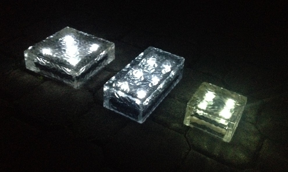 Glass Solar Bricks with LED lights