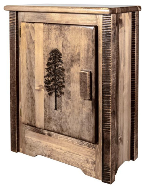 Montana Woodworks Homestead Hand-Crafted Wood Accent Cabinet in Brown ...