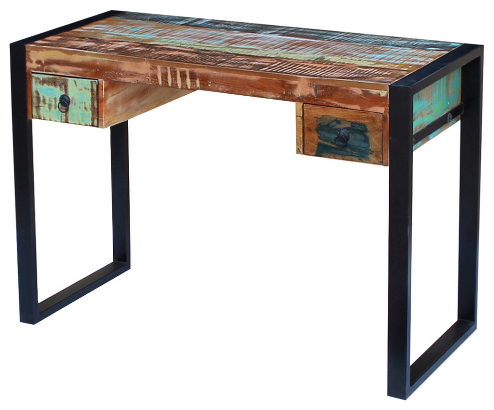 Computer Desk Table - Reclaimed Wood - Industrial - Desks And Hutches ...