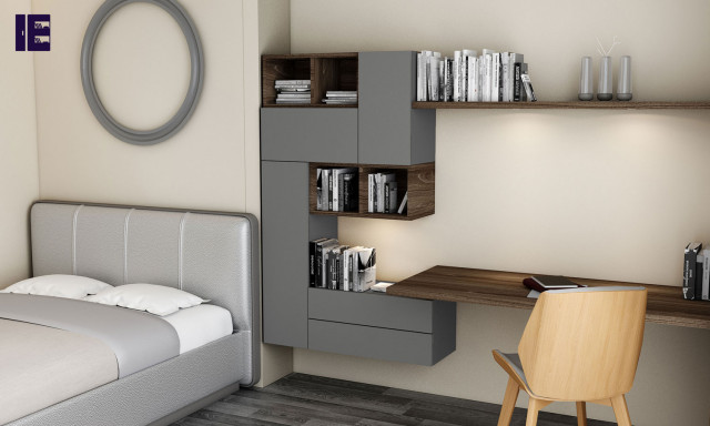 Desk Study Unit Storage Dust Grey Canadian Maple Supplied by Inspired ...