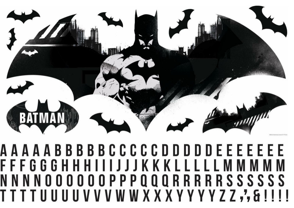 Batman Emblems Headboard Peel and Stick Giant Wall Decals ...